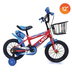 Children's Bicycle With Training Wheels - Kids Training Bike - Blue red ...