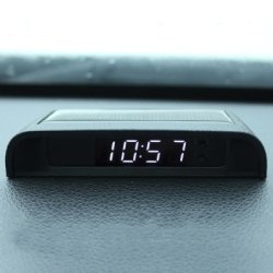 Solar Night Light Car Clock Automotive Electronic Clock Temperature ...