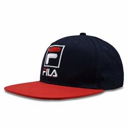 FILA Heritage Kids 6 Panel Flat Brim Cap With Snapback Navy chinese Red ...