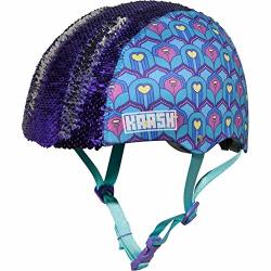 Deals on Krash Girls Bike Helmet Purple Feather Flip Sequin | Compare ...