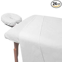 24-PIECE Massage And Spa Fitted Sheets For Portable Tables White ...