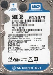 WD5000BPVT-60HXZT1 Dcm HVOT2BB Western Digital 500GB Sata 2.5 Hard ...