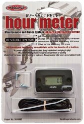 Hardline Products HR-8068 Re-settable Black Hour Meter For Outboards ...