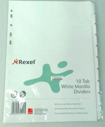 Deals on Rexel A4 White File Divider Board Tab 1-10 Retail Packaging No ...