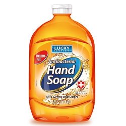 Lucky Super Soft Liquid Hand Soap Refill Gold Anti-bacterial 64 Fluid ...